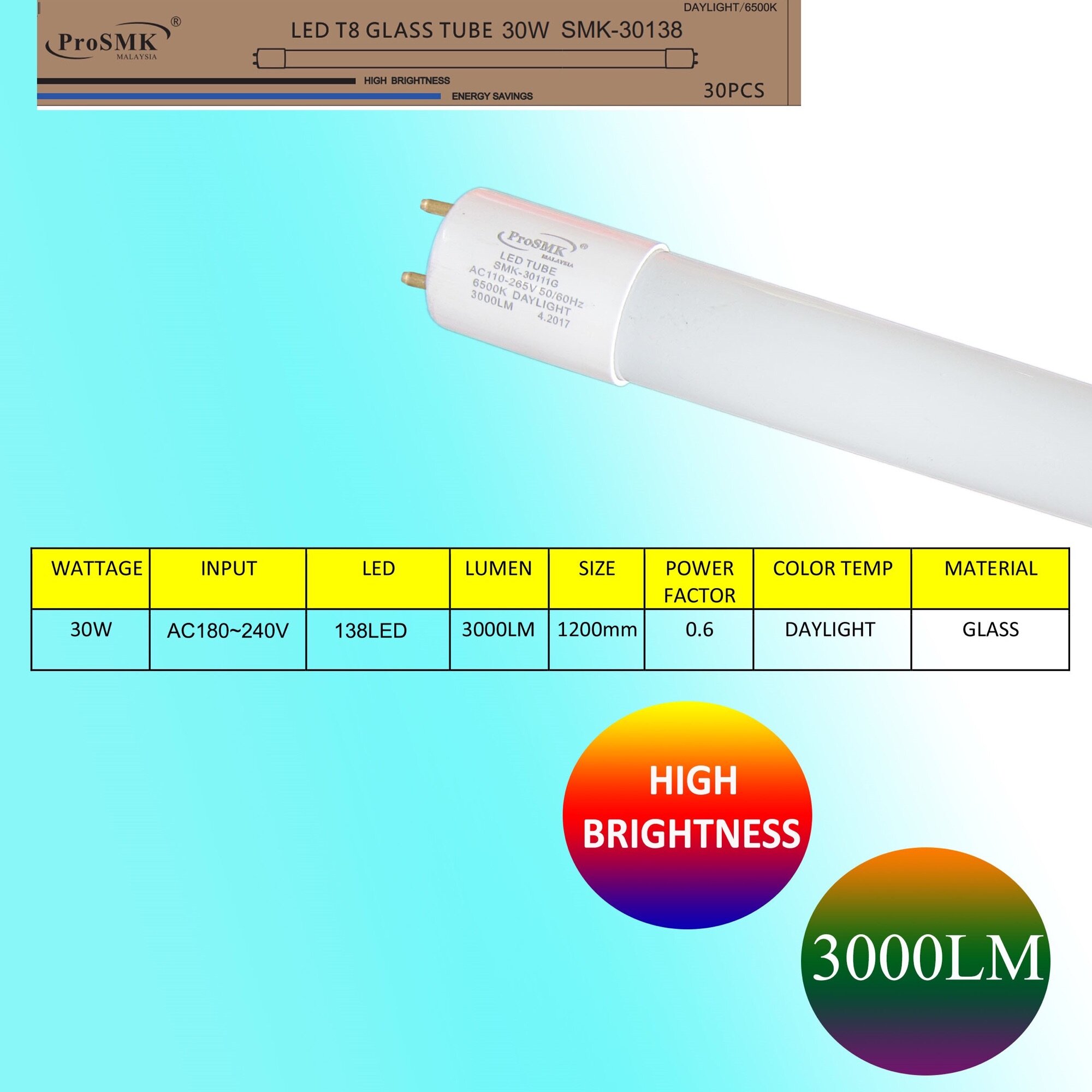 30pcs x T8 32w 4FT LED TUBE (DAYLIGHT) | Lazada