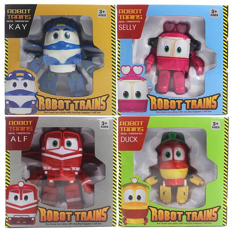 4pcs/set Robot Trains Transformation Anime Figures Toy PVC RT Kay Alf ...