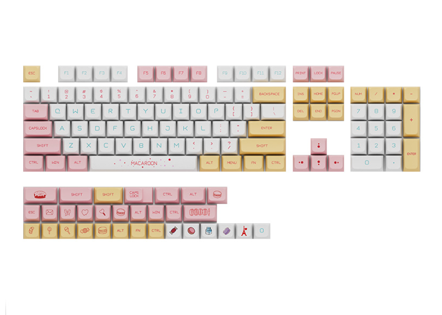 ZIFRIEND Macaron 148 Keycap XDA Height PBT คีย์บอร์ดแบบกลไก DIY ปุ่มกด ...