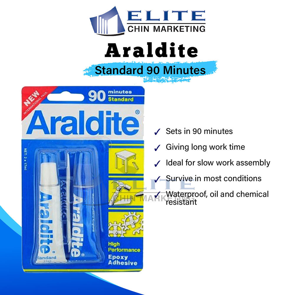 ARALDITE Rapid High Performance Epoxy Adhesive Glue RED/GREY/BLUE 2 x ...
