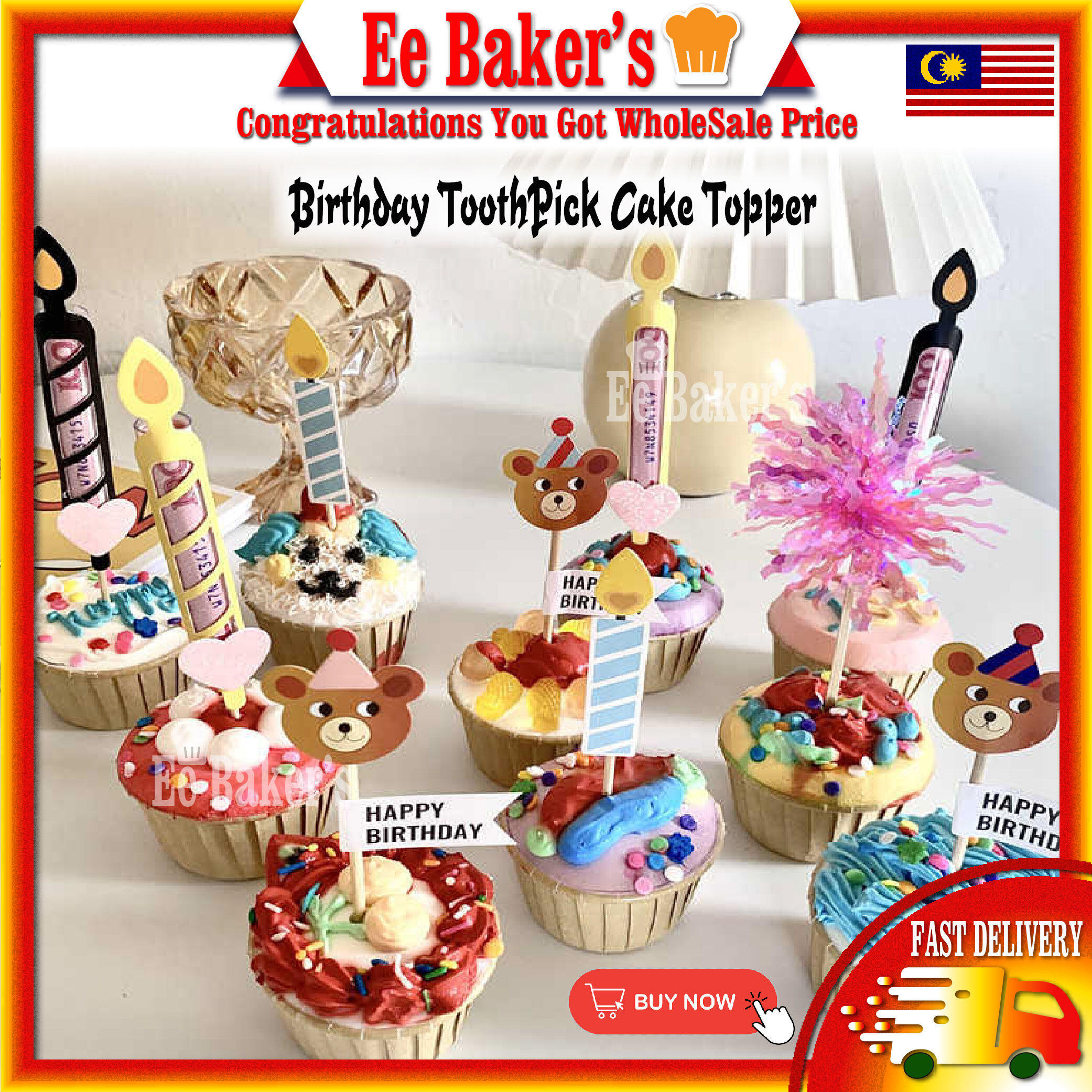 Birthday Toothpick Cake Topper cake decoration cake topper decoration ...