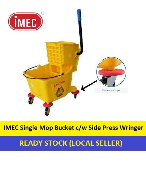 IMEC SP30 Mop Bucket C/W Side Press Wringer, Yellow, 30L | Lazada