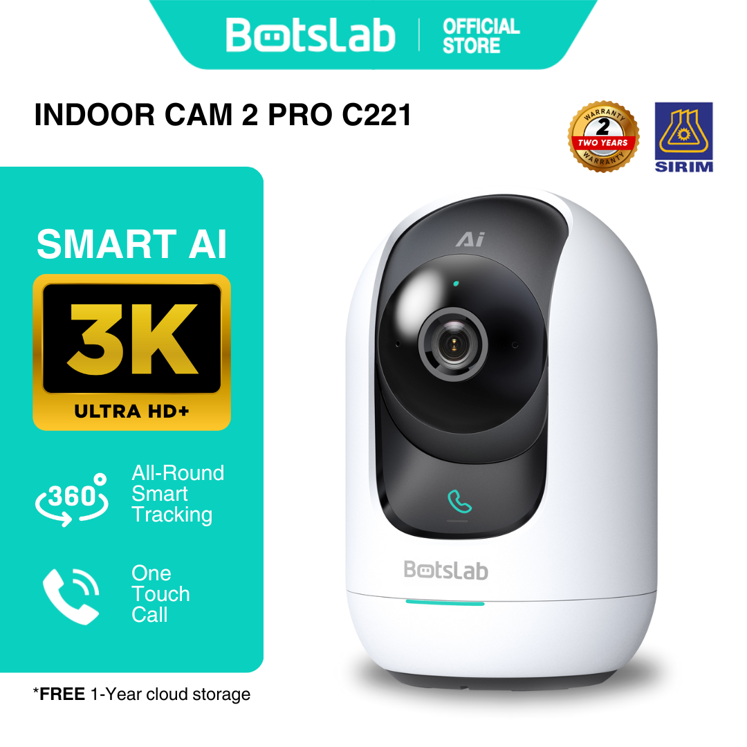 Botslab Indoor Cam 2 Pro C221 Indoor 5M Pan Tilt Zoom Smart Security ...