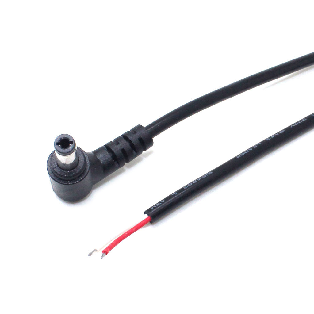 DC Male Right Angled Jack Plug Power Cable L Type, 90 Degree Single ...