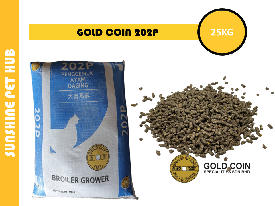 Gold Coin 202P Broiler Grower Chicken Feed / Penggemuk Dedak Ayam ...