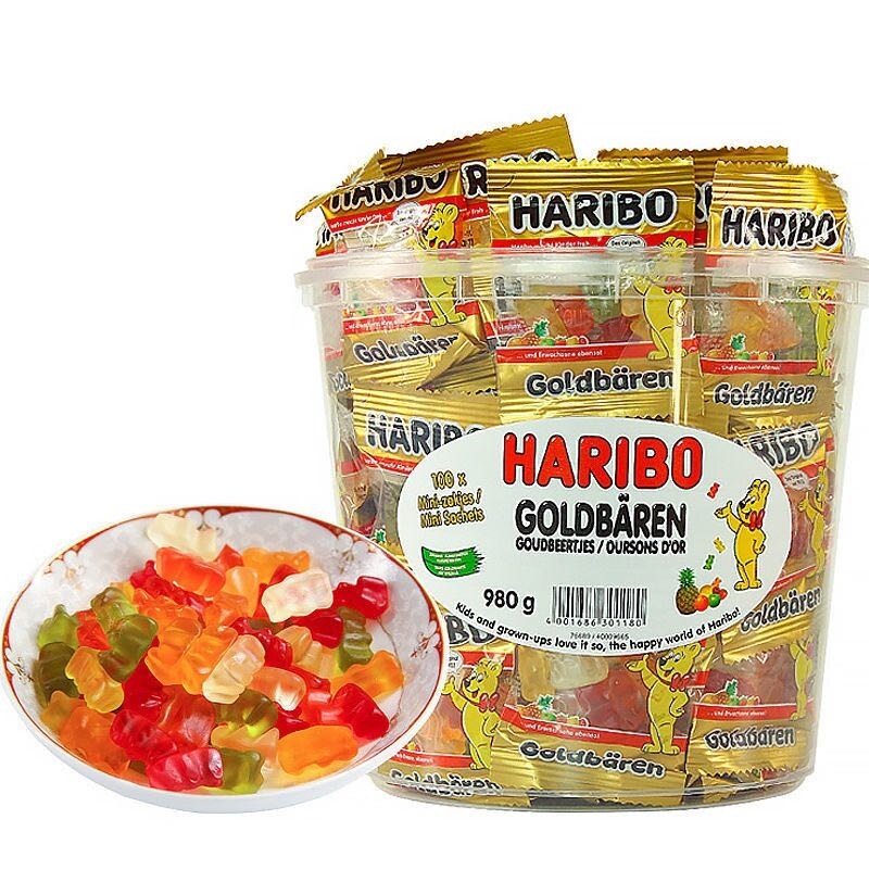 เยอรมนีนำเข้า Haribo Bear Candy รสผสมอิสระแพคเกจขนาดเล็กผลไม้ Gummies ...