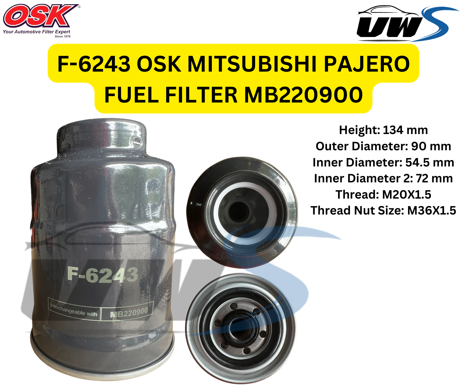 F-6243 OSK MITSUBISHI PAJERO FUEL FILTER MB220900 | Lazada