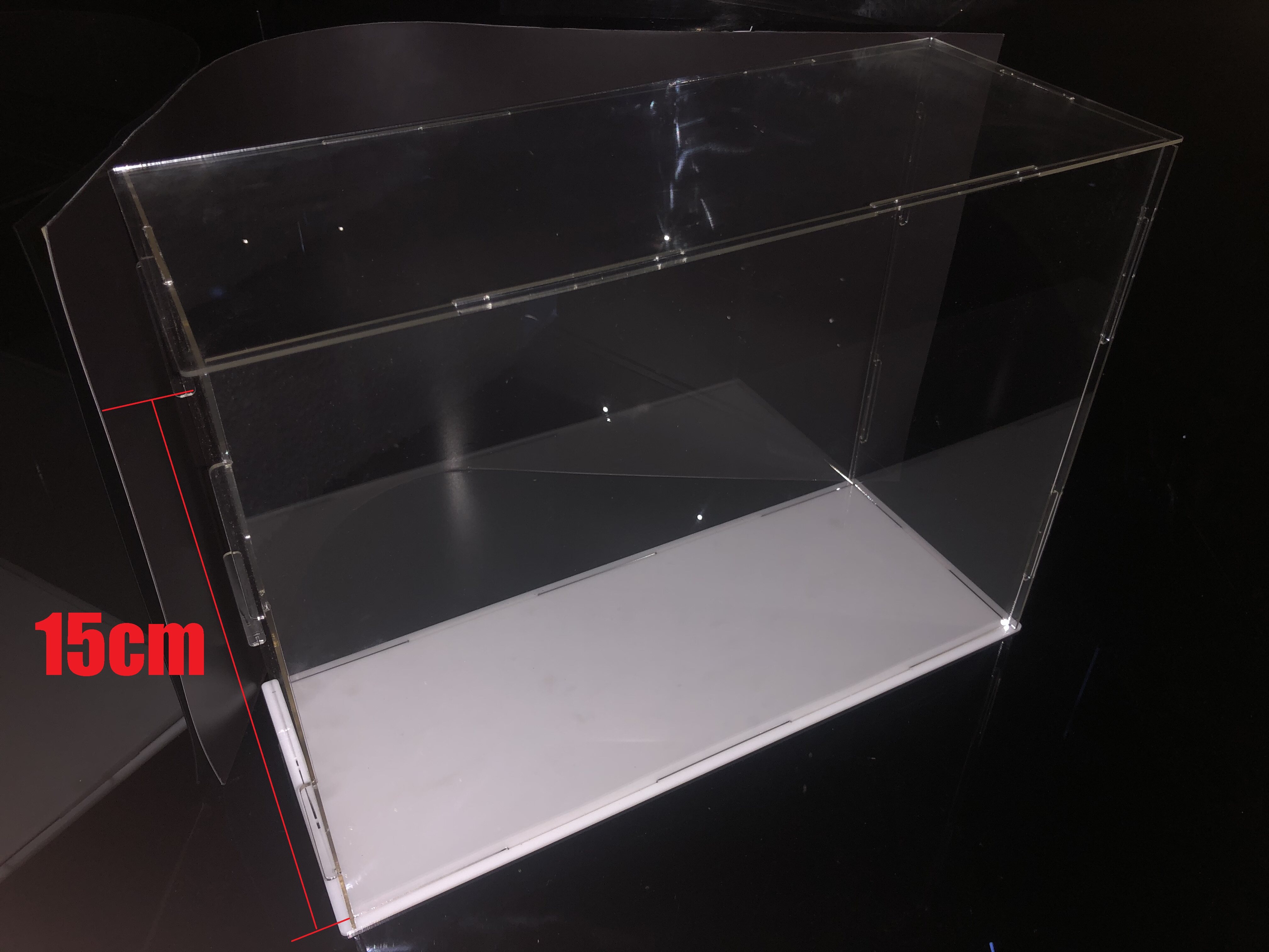 Clear Acrylic Display Box Case ( White Base) ( 15cm Height) (Various ...