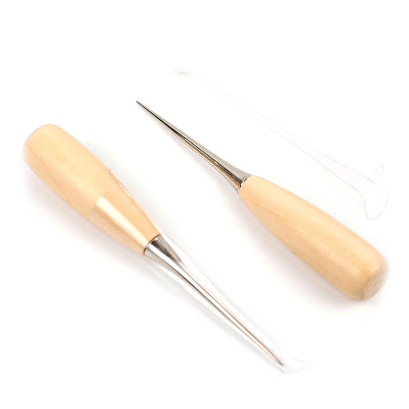 Fds High Quality Leather Wood Handle Awl Tools For Hand Stitcher ...
