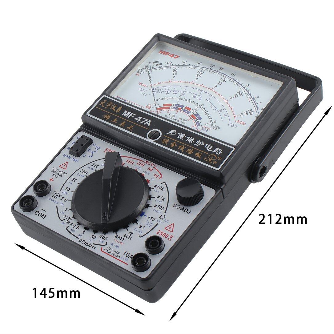 Yktop MF-47Aมัลติมิเตอร์อนาล็อกDC/ACแรงดันไฟฟ้าปัจจุบันMeter bateryทดสอบมือถือHFE multibuzzer ...