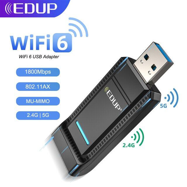 EDUP Wifi6 USB Wifi Adapter AX1800 USB3.0 Dual Band Wireless Wi-Fi Dongle USB 3.0การ์ดเครือข่าย ...