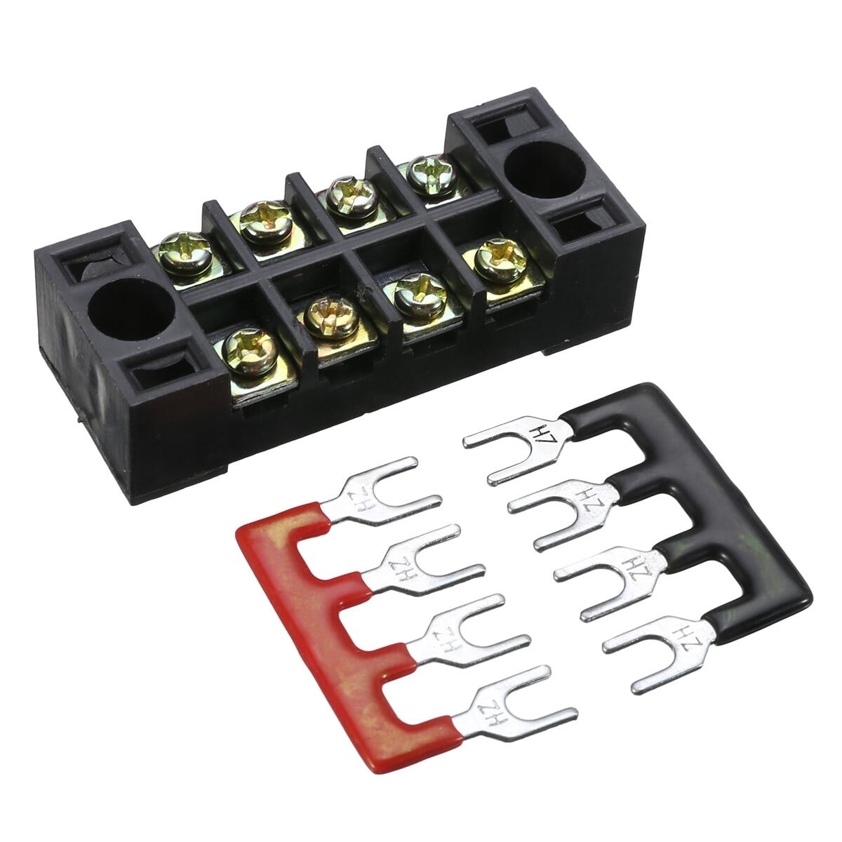 600V 15A 4P Dual Row Wire Barrier Terminal Block Prevent Circuit in ...