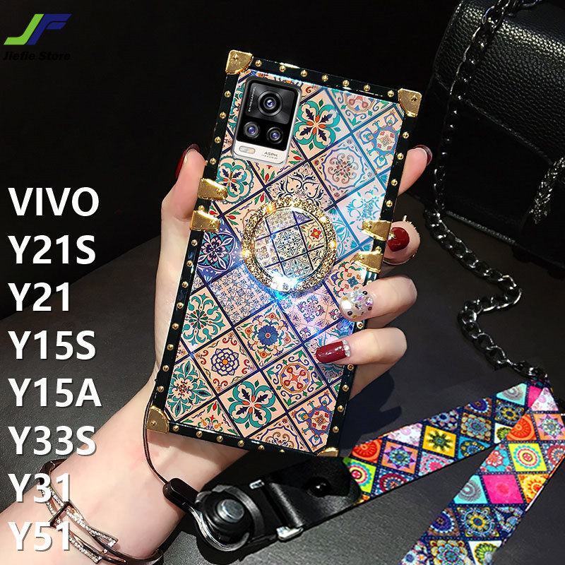 JieFie สแควร์เคสโทรศัพท์หรูหราสำหรับ VIVO Y21 / Y21S / Y21A / Y21T ...