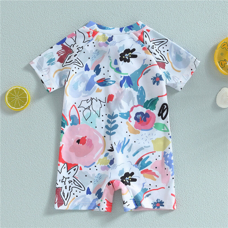 Thorn Tree Baby Girls Rash Guard Swimsuit Playsuits Watercolour Print ...