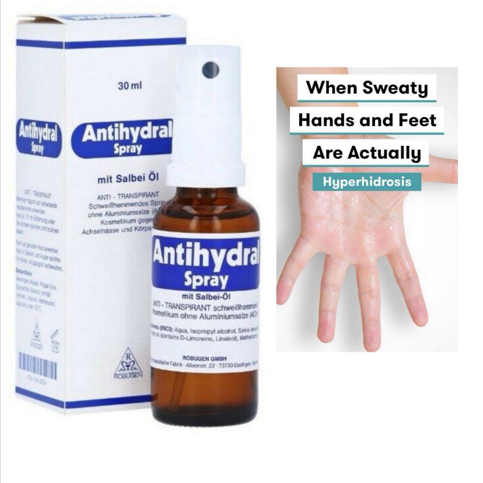 Antihydral Spray-Hyperhidrosis/Sweaty Hands, Feet & Body/Antiperspirant ...