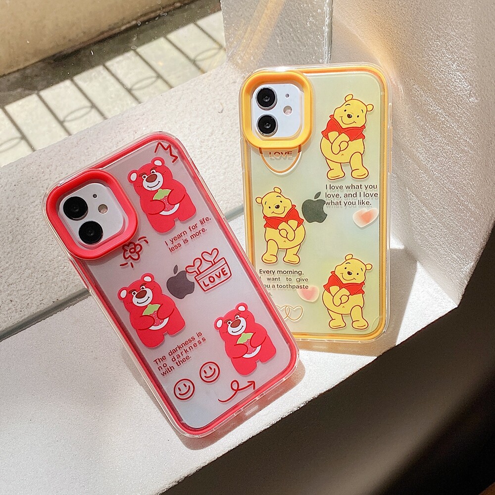 Cartoon Winnie the Pooh Lotso Phone Case for 13 Pro Max 13 Pro 13 12 ...