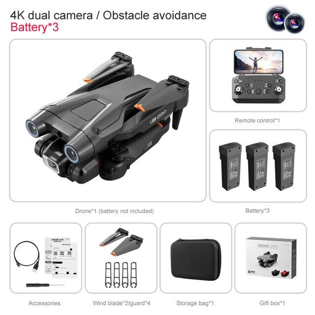 I3 Pro Rc Drone 4K HD Dual Camera Drones Obstacle Avoidance With ...