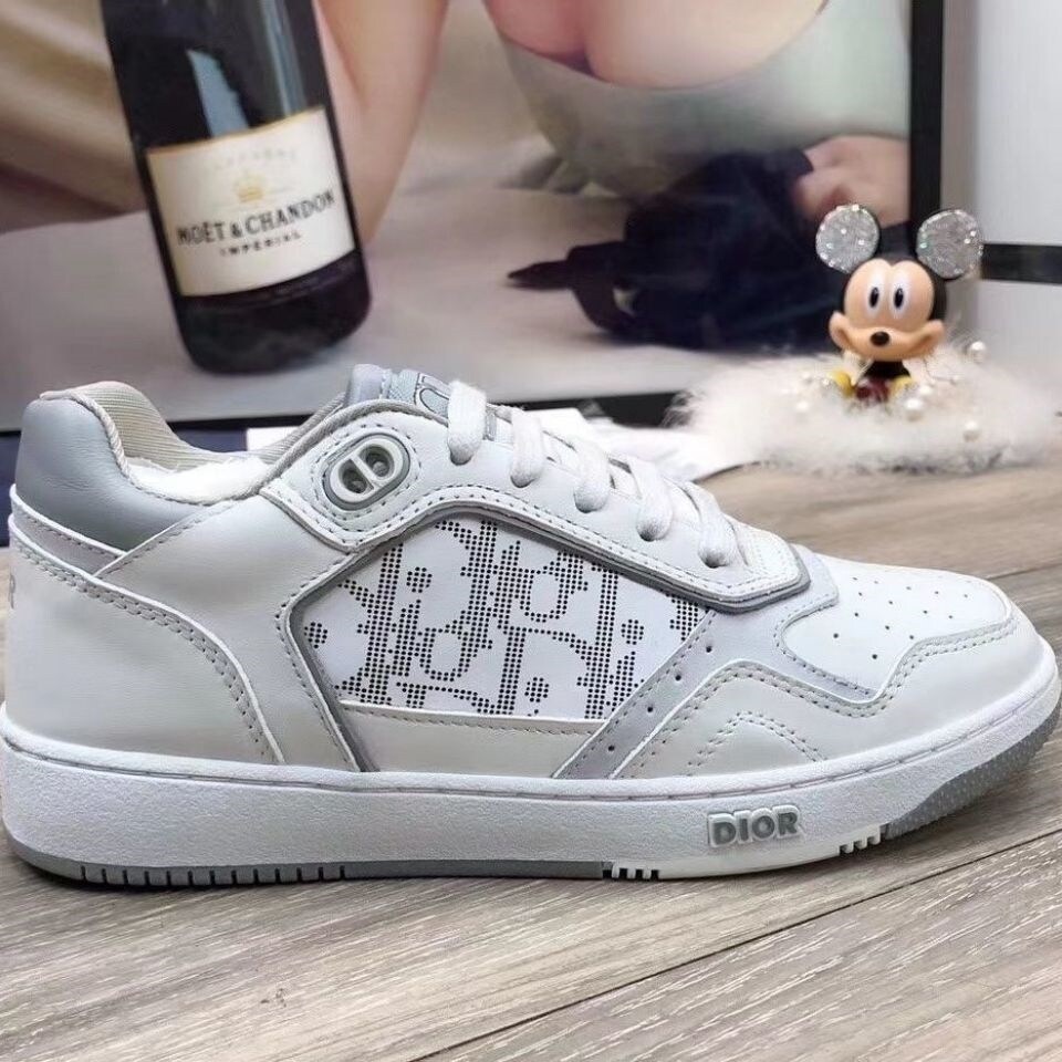 CD High Version Men's And Women's Casual Shoes 2021 New Leather Letter ...