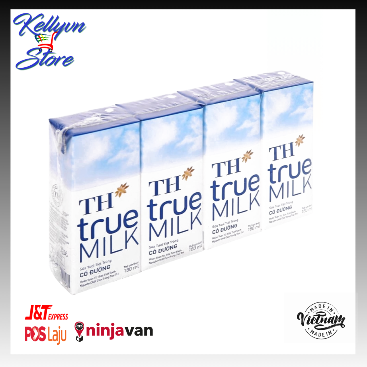 TH true MILK Sweetened/Less Sugar UHT Fresh Milk/ TH true MILK 糖/低糖UHT鮮奶 [180ml x 4 ] | Lazada