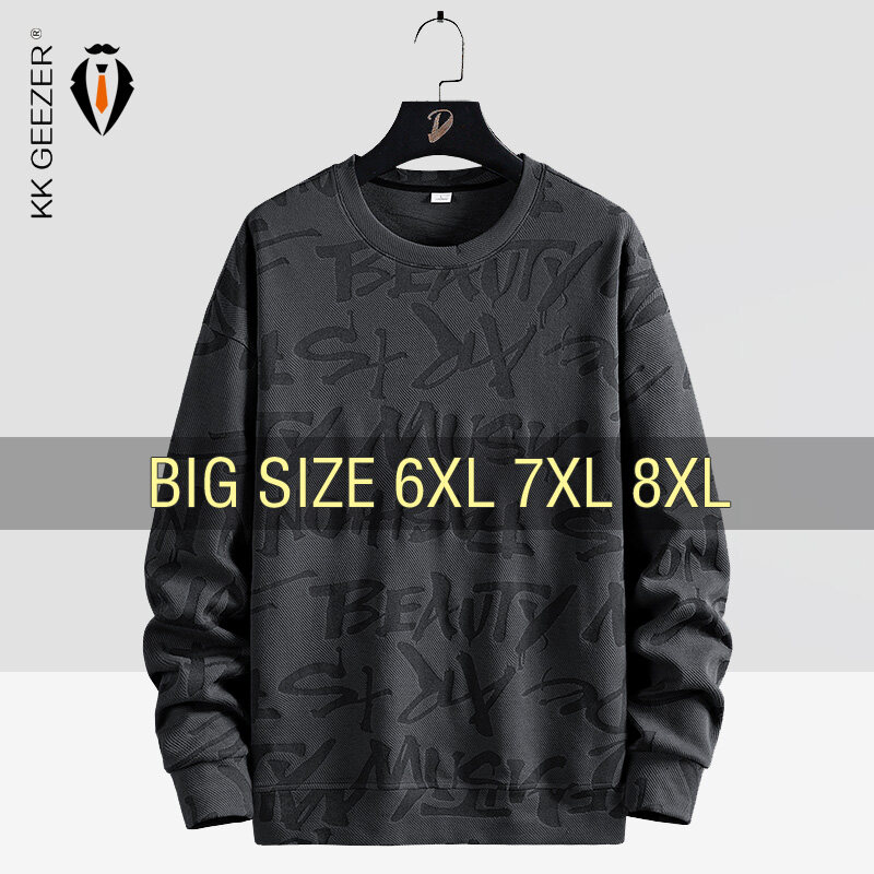ผู้ชาย Hoodies เสื้อแขนยาว6XL 7XL 8XL Plus ขนาดผ้าฝ้าย Streetwear Pullovers Hooded กีฬาชาย2022 ...