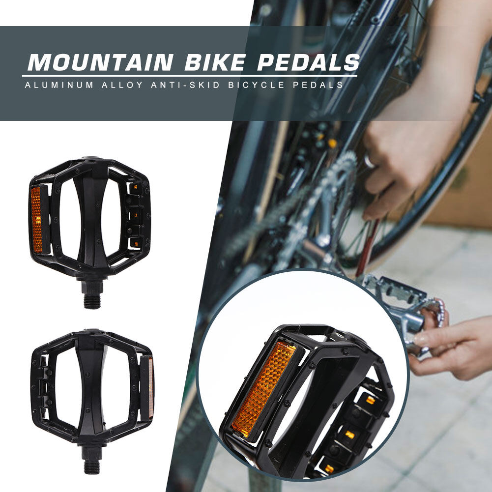 (Ready) 2pcs Anti-slip MTB Bike Pedal Aluminum Alloy Bicycle Reflective ...
