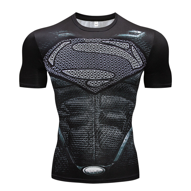 Mens Training Compression Shirt 3D Printed T-Shirt Gym Sports Running ...