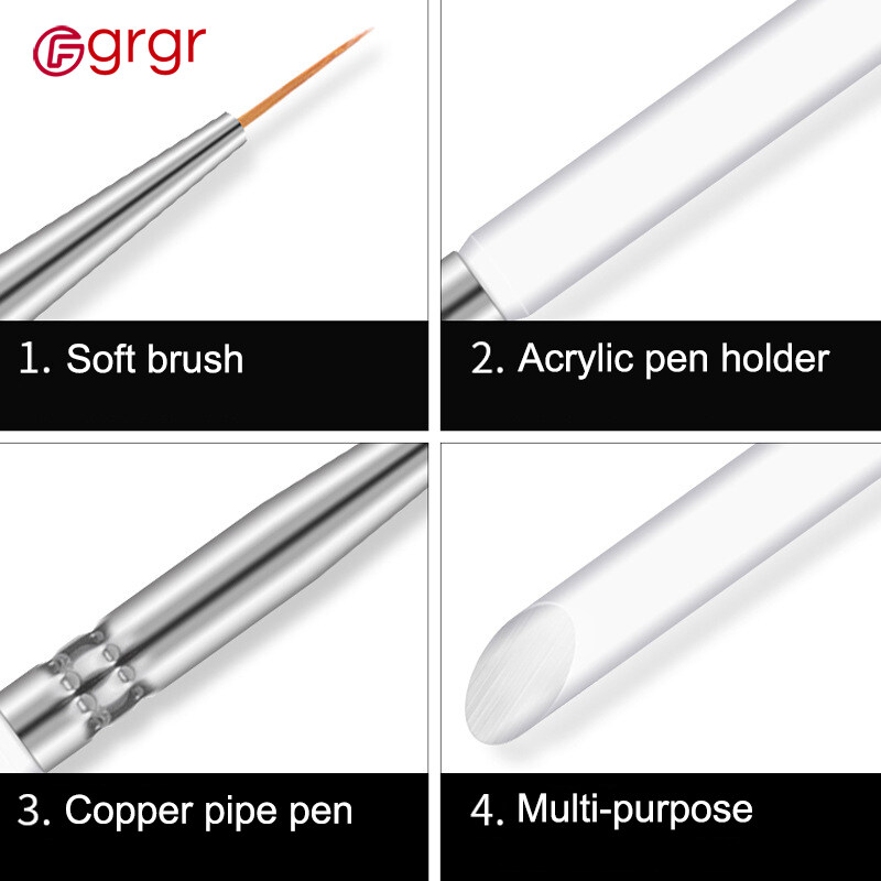 Fgrgr ปากกาเจลยูวี 3 ชิ้นแปรงแต่งเล็บแปรงปากกาวาดลายจุดทาสีชุด ...