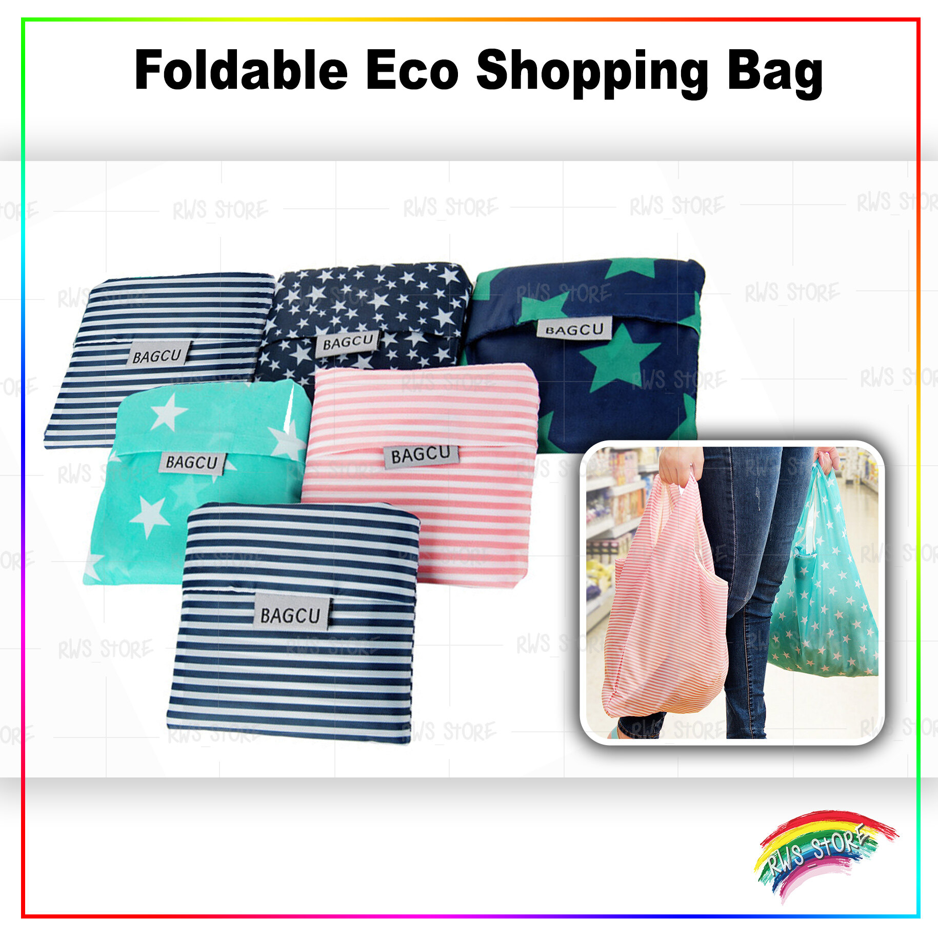 Foldable Eco Shopping Bag 折叠式环保购物袋 Beg Eco Boleh Lipat | Lazada