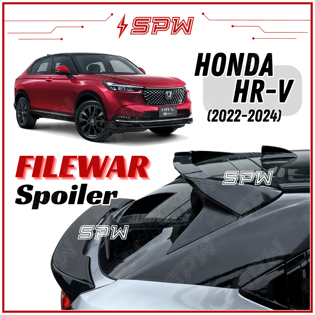 Honda HRV HR-V (2022-2024) FiILEWAR / MUGEN Spoiler Top Mid Rear Trunk Ducktail Spoiler Lip ABS ...