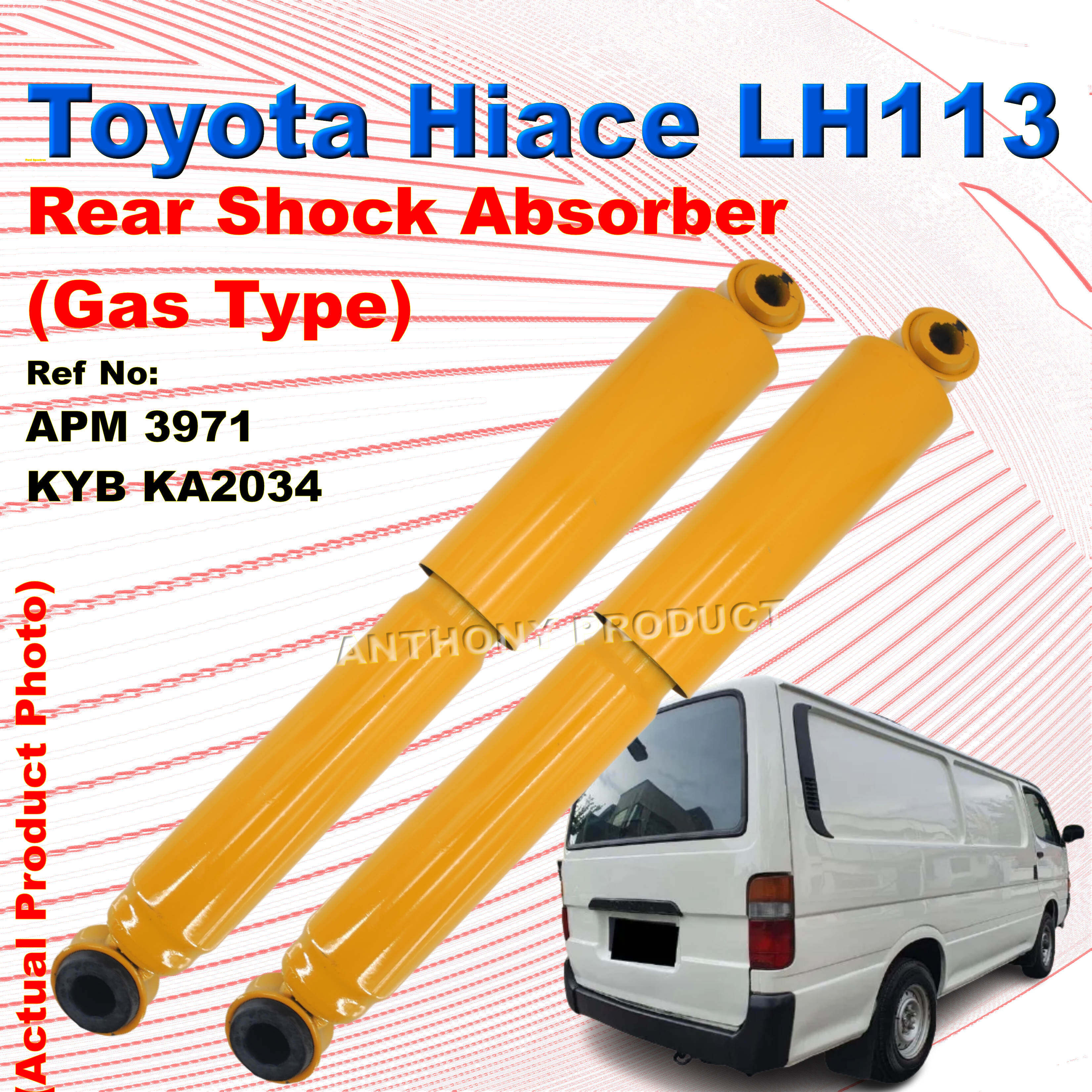 Toyota Hiace LH113 RZH112 1989-1995 Front and Rear Shock Absorber (2 ...