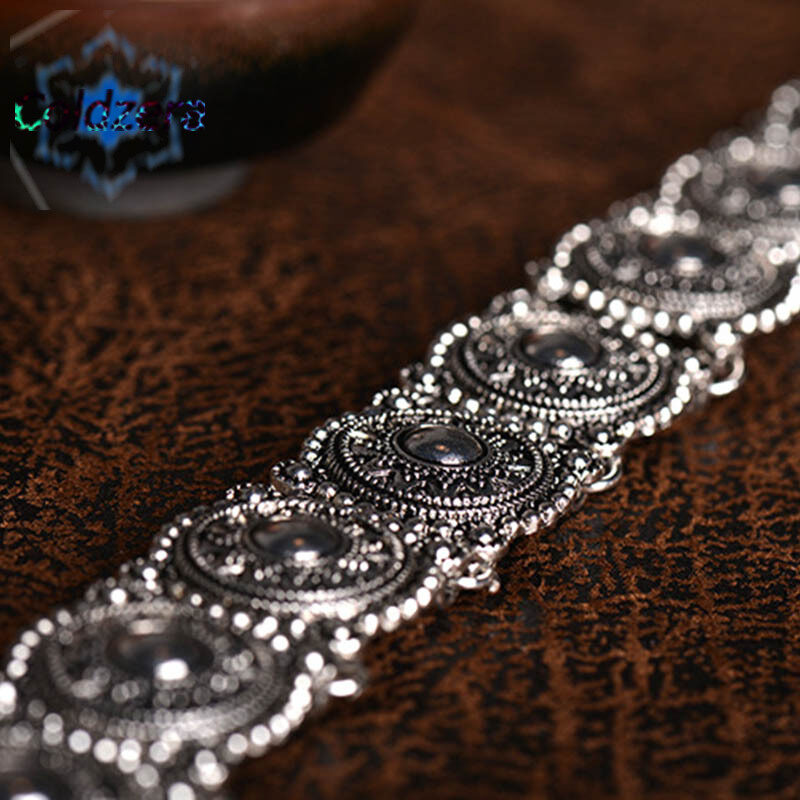 Coldzera Vintage Boho โบราณเงิน Tattoo สร้อยคอ Retro Turquoise ลูกปัด ...