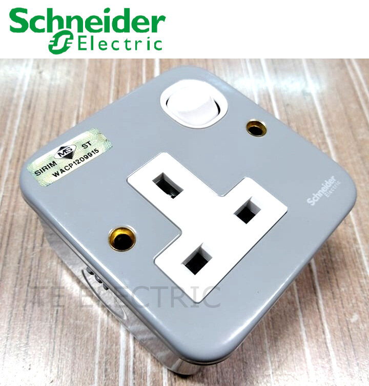SCHNEIDER CLIPSAL S-CLASSIC ESM15 13A 1 GANG METAL CLAD SWITCHED SOCKET ...