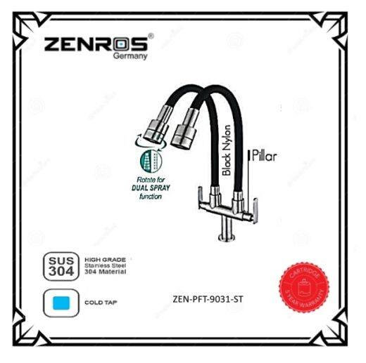 ZENROS ZEN-PFT-9031-ST SUS304 Double Pillar Flexible Sink Cold Tap ...