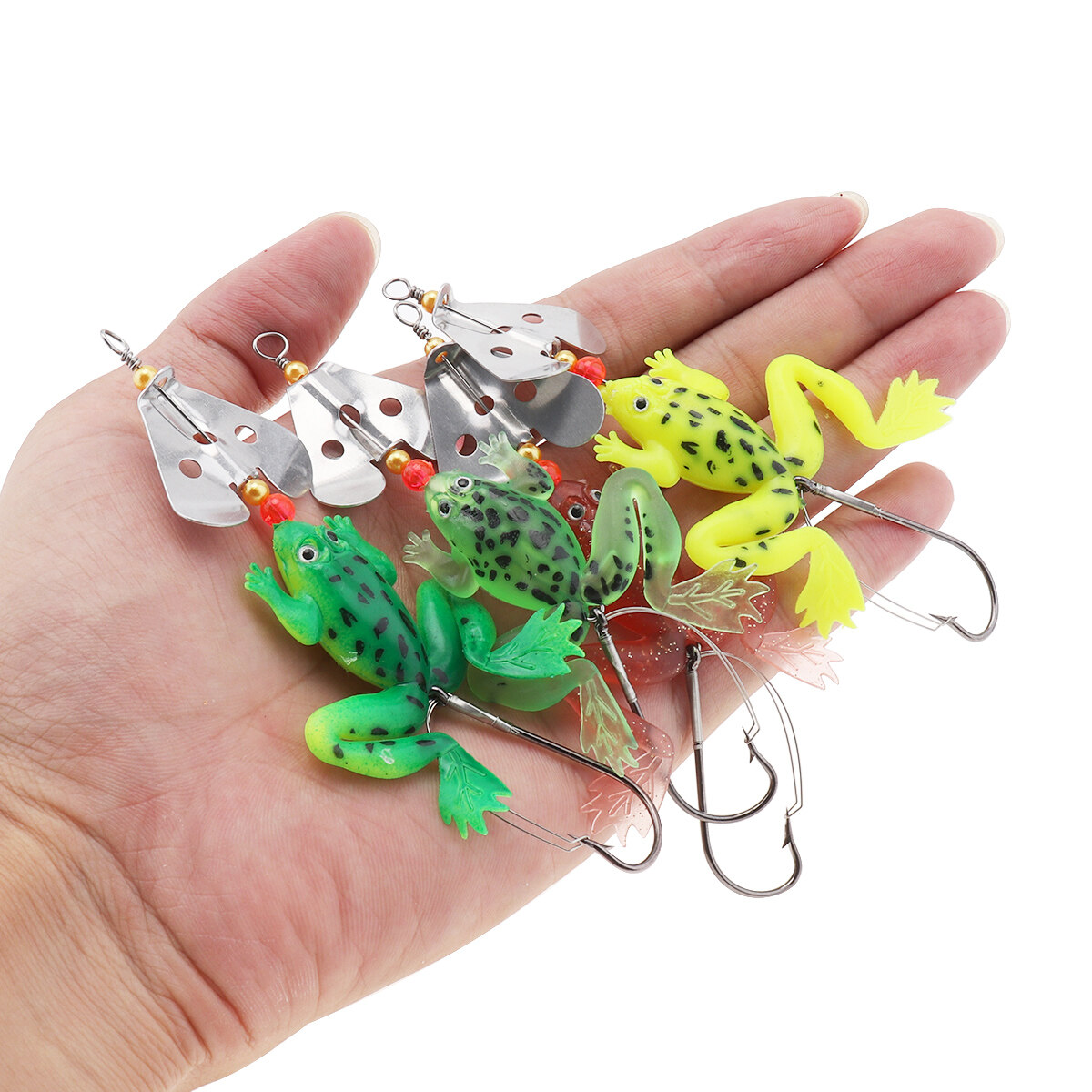 Weihe 4pcs Fishing Lures 7cm 6g Soft Frog Baits Sinking Bass Carp ...