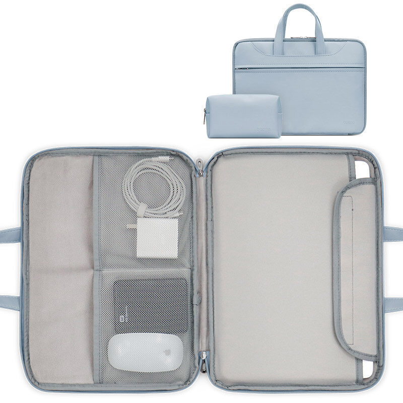 11/12 inch Laptop Sleeve Case, 180° Fully Open Laptop Bag,Leather Slim ...