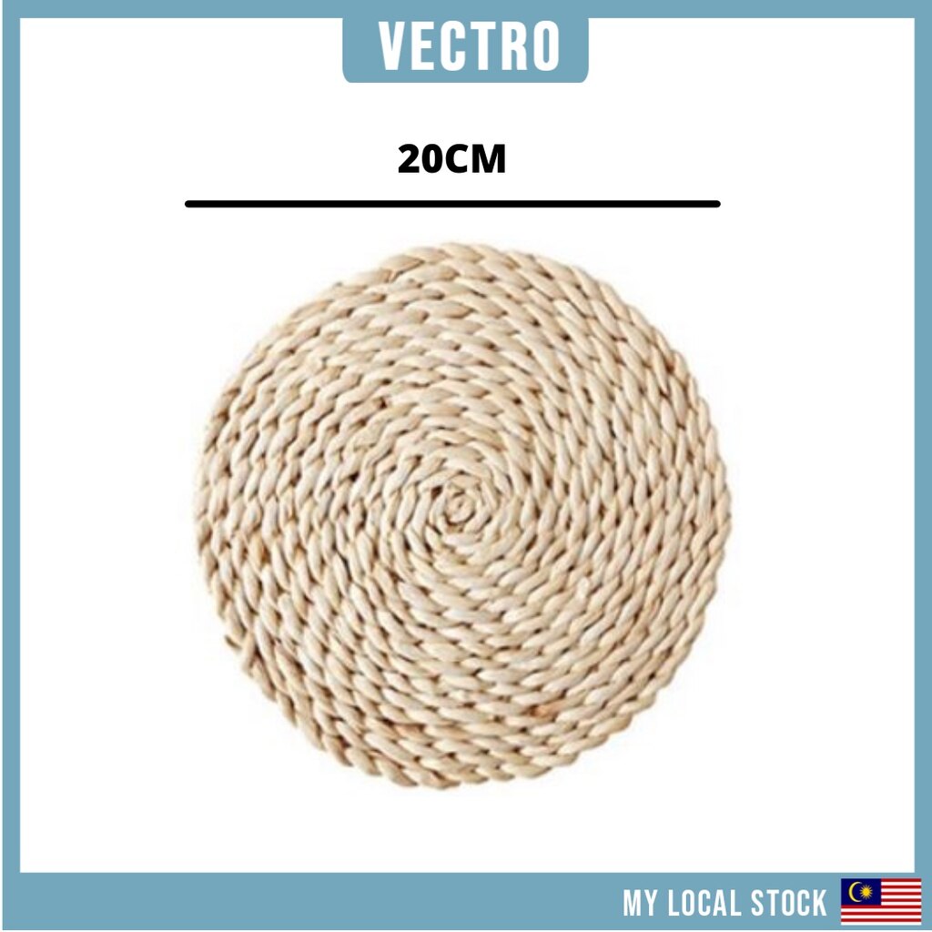 Natural Corn Husk Plate Pot Table Placemat Tablemat Dining Room Kitchen ...