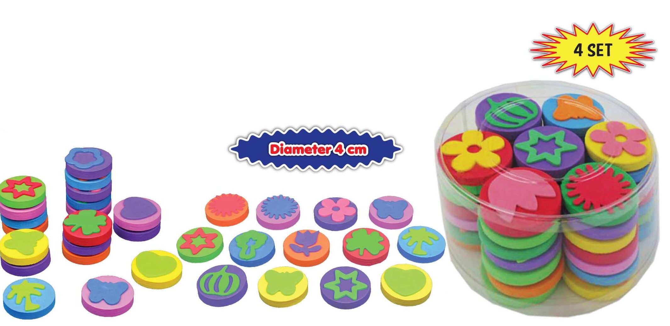 4 SET- EVA ROUND STAMP SET- 49 CHOICES STAMP/ 49 JENIS COP BULAT [READY ...