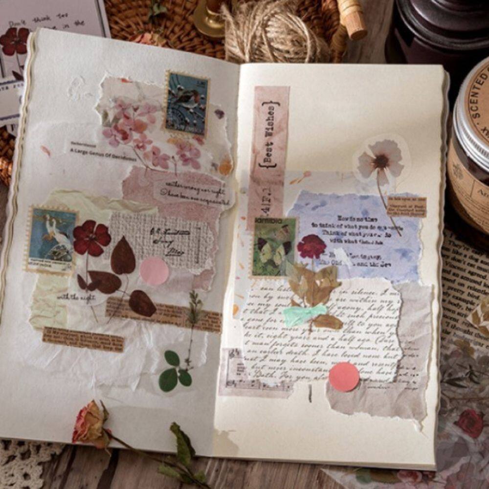 DCITZ Retro Adhesive Notebook Album DIY Material Handbook Decorative ...