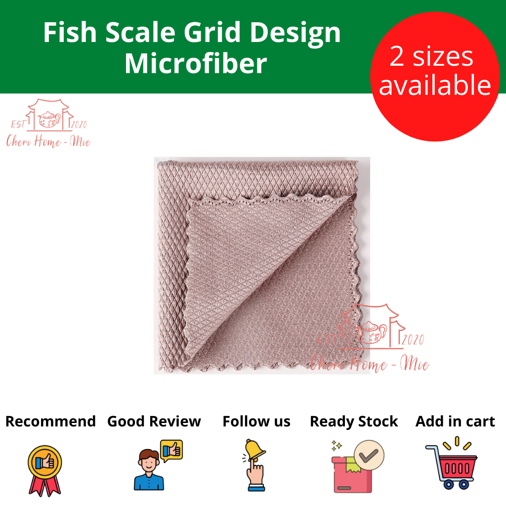 Strong Water Absorption Fish Scale Grid Design Microfiber Cleaning ...