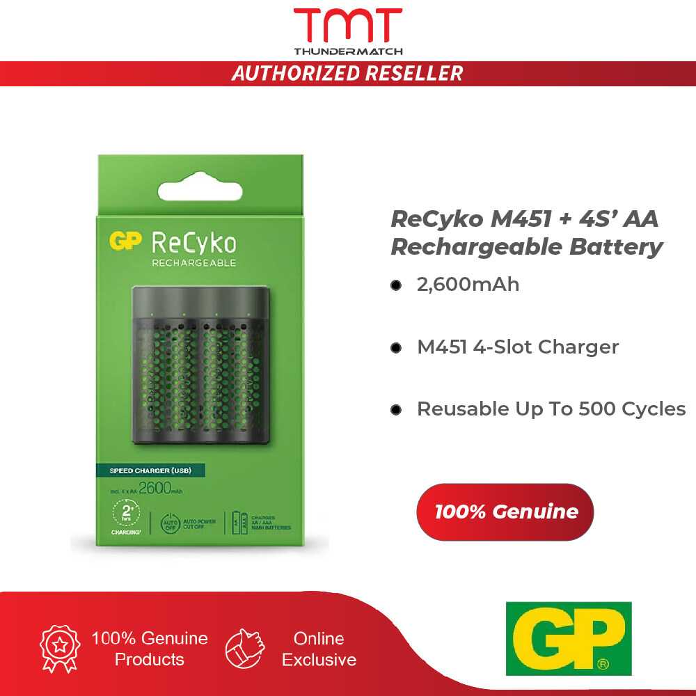 GP ReCyko B421/M451 Charger + 4S' AA Rechargeable Battery | Lazada