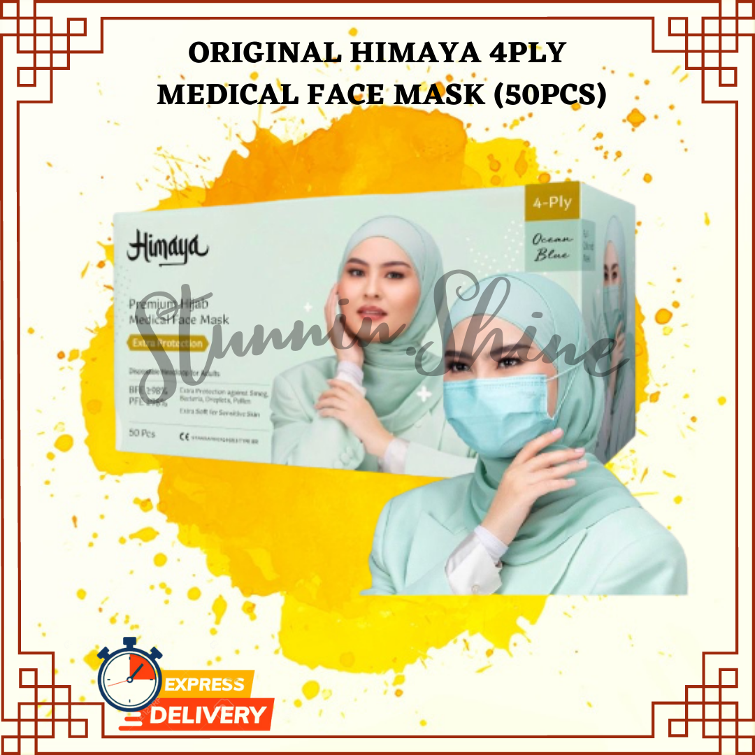 【READY STOCK 】Himaya Ocean Blue Headloop Adult Soft Premium Face Mask ...