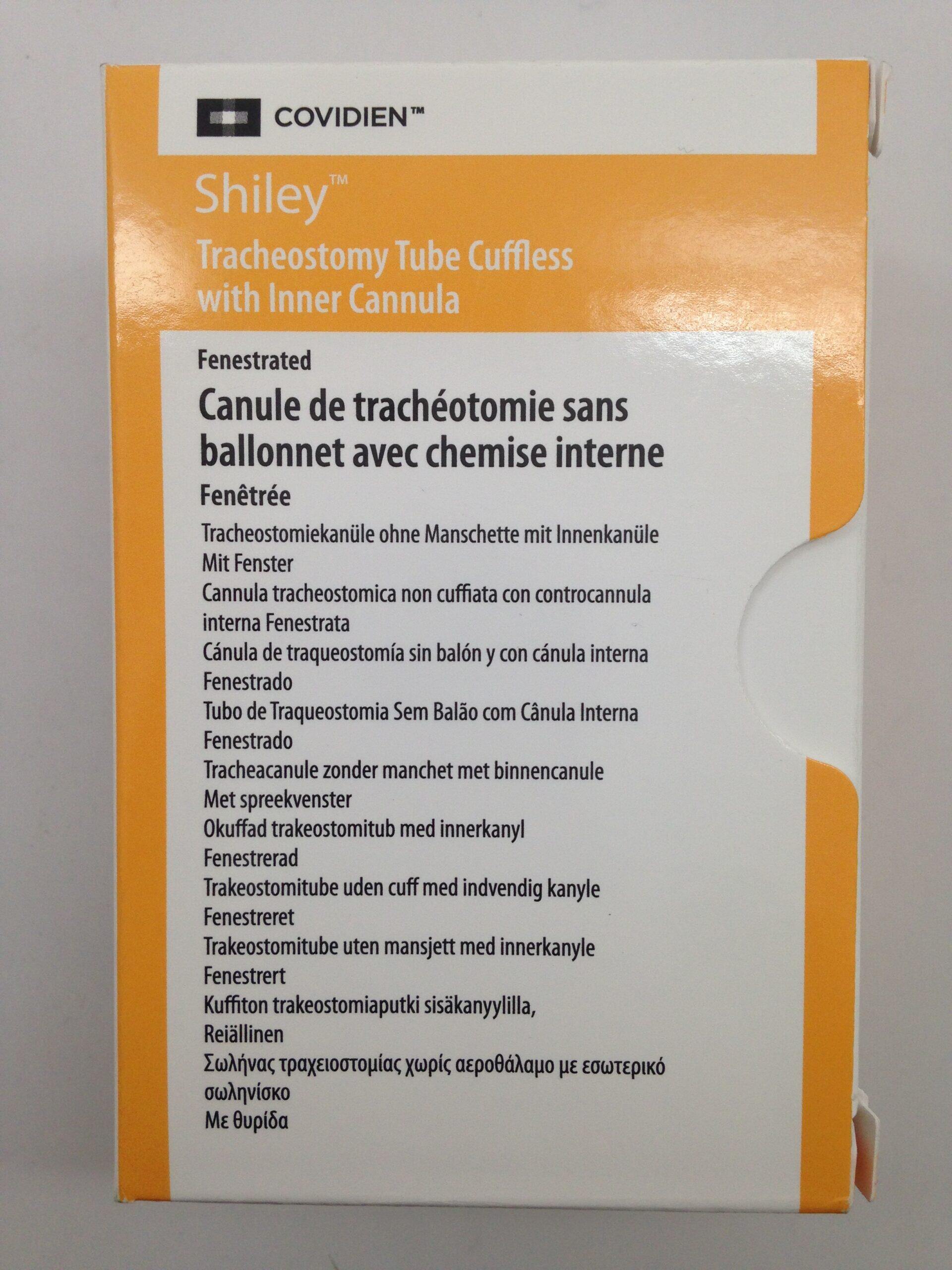 COVIDIEN Shiley Fenestrated Tracheostomy Tubes, Cuffless with Inner ...