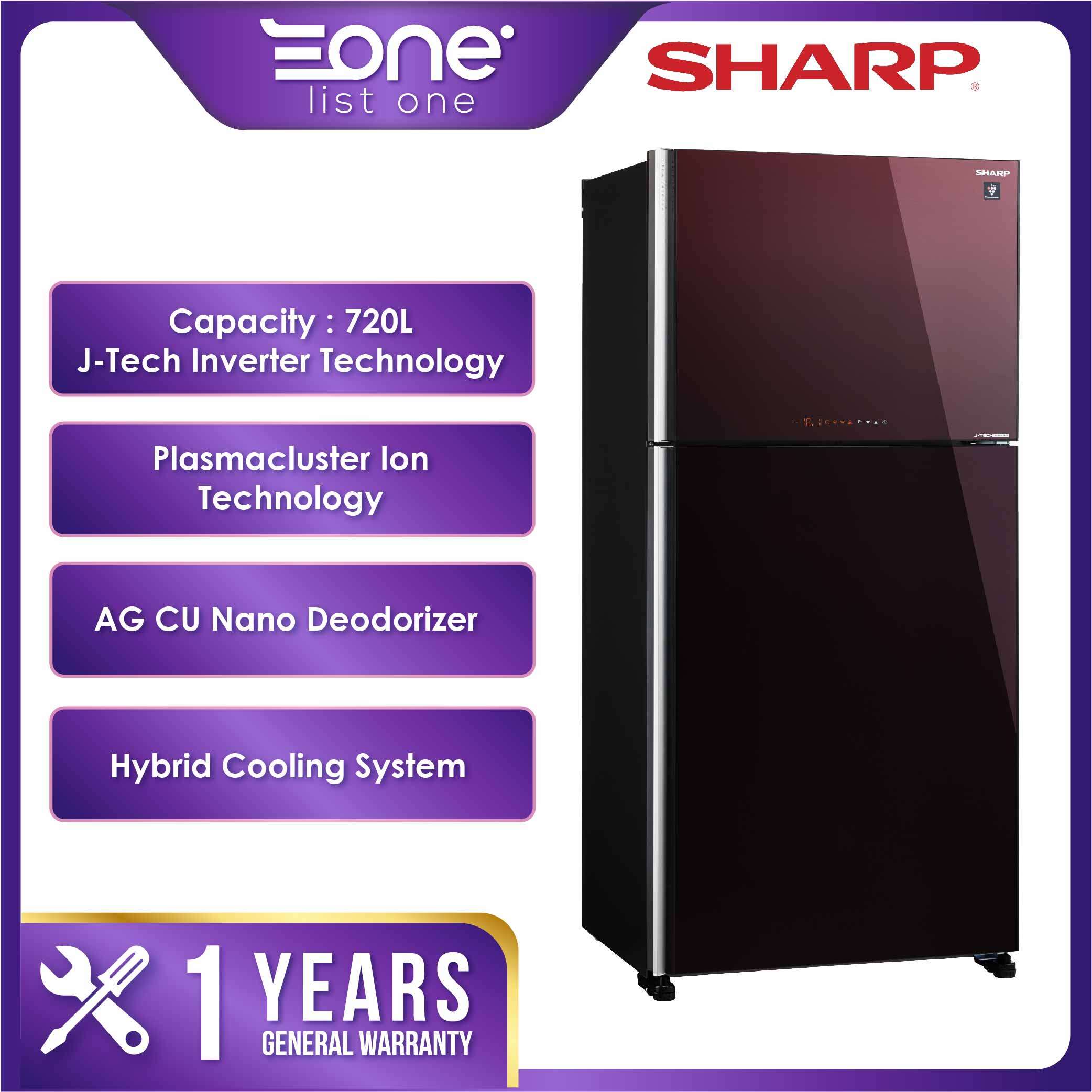 Sharp 720L Pelican Refrigerator SJP882MFGM | Plasmacluster Ion ...