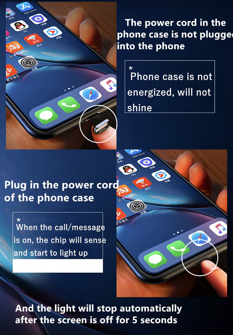 ที่ไม่ซ้ำกันส่องสว่าง7สีแฟลช IPhone สำหรับ iPhone XS/XSMax/XR/7/8/SE2/7P/8P เคสแอปเปิ้ลกระจกเทม ...