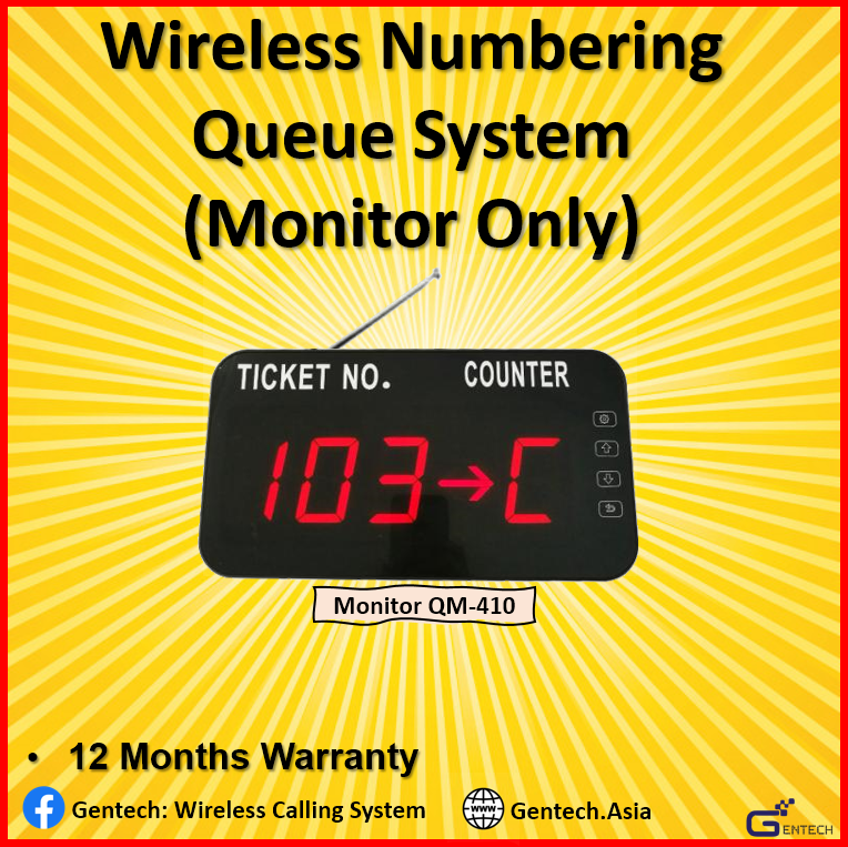 (MALAYSIA COMPANY)(READY STOCK)Wireless Ticket & Counter Numbering ...