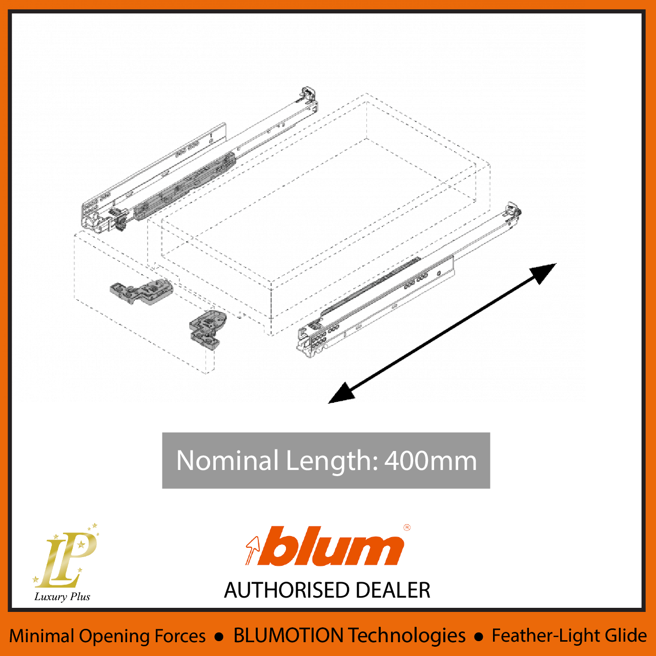 BLUM Drawer Runner Systems MOVENTO Full Extension (Full Set) | Lazada
