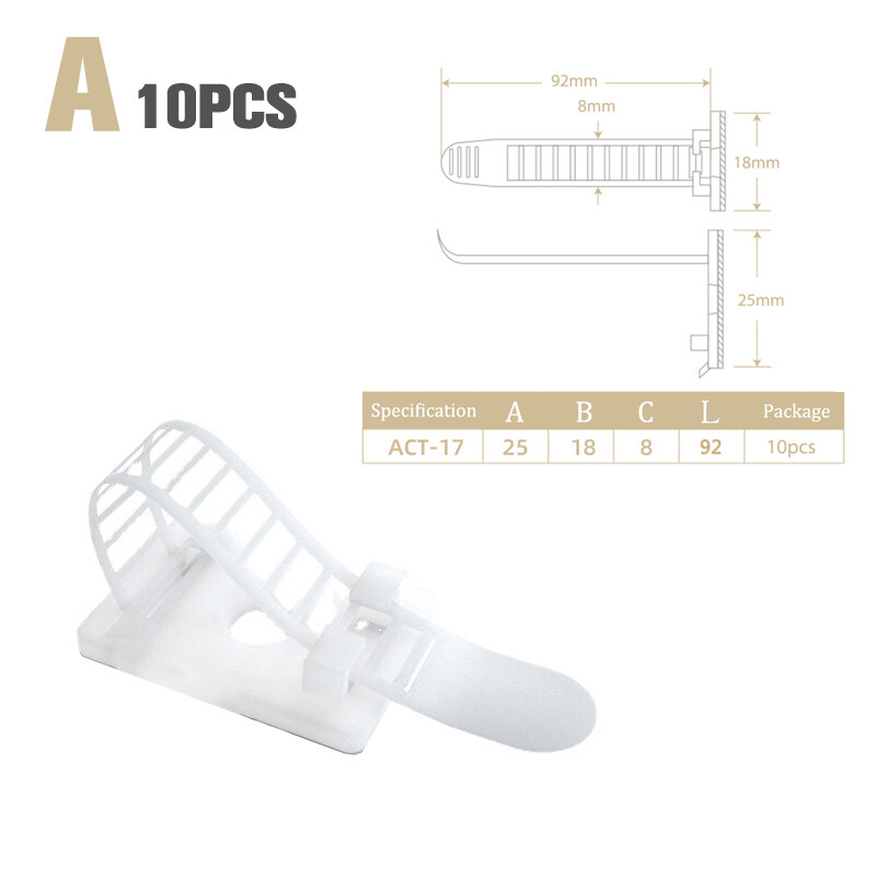 Legend 10PCS Adhesive Cable Clips Adjustable Nylon Cable Strap Ties ...