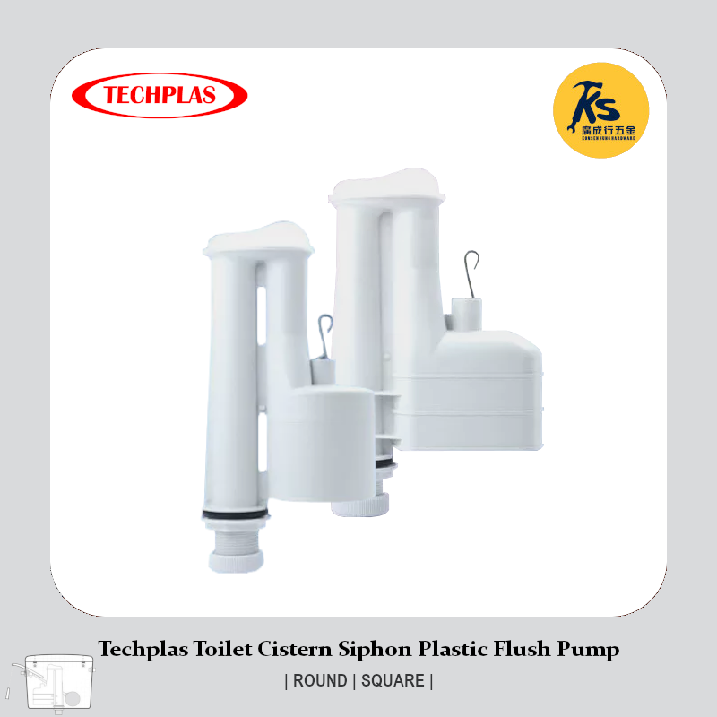 TECHPLAS Toilet Cistern Siphon Plastic Flush Pump ( Round (FAO 1015A ...