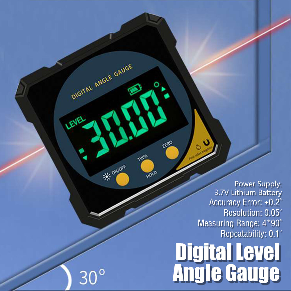 Laser Digital Level Angle Gauge 360° Mini Measuring USB Inclinometer ...