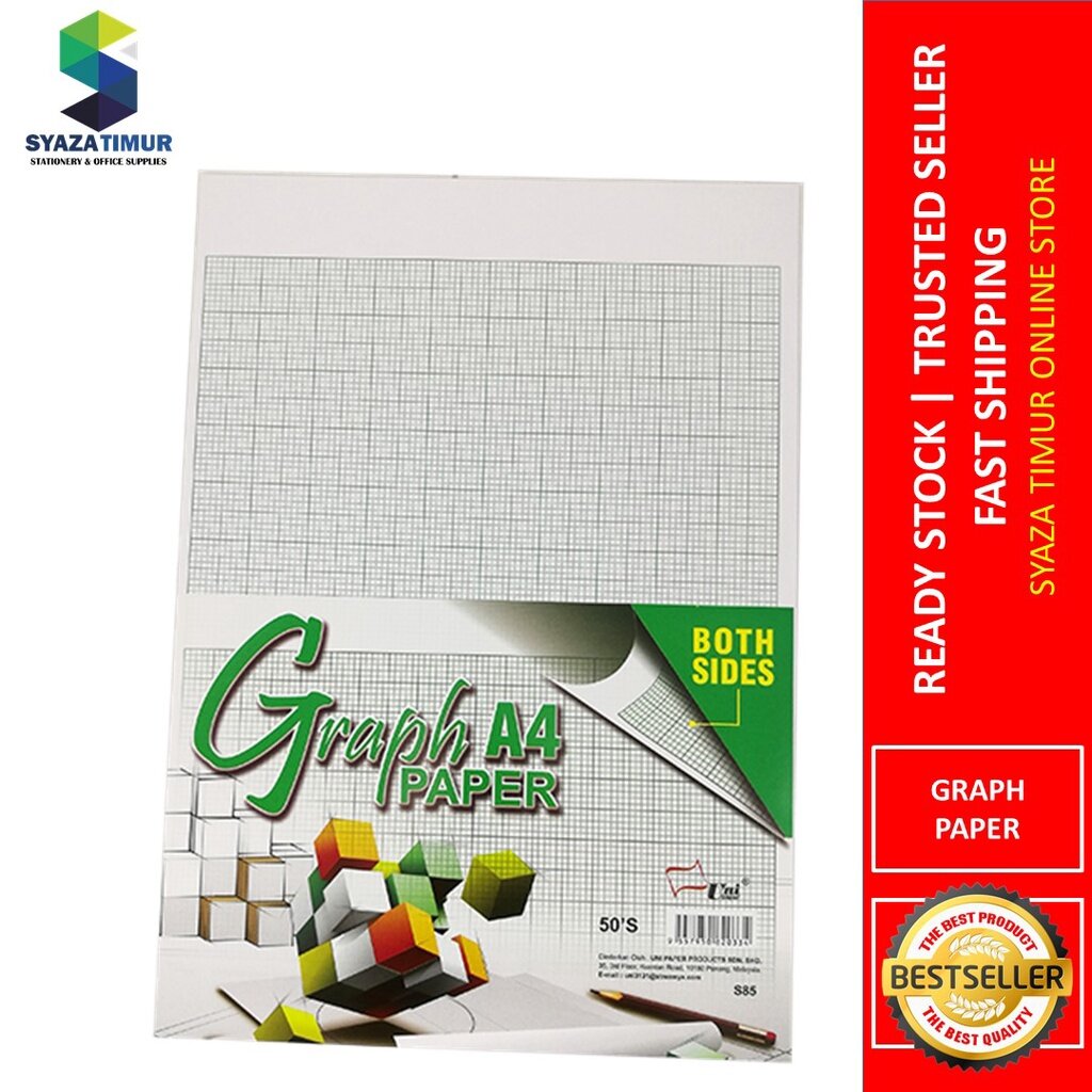 [ST-GR MY] Graph Paper A4 70GSM 50's Double Side UNI S85 / Kertas Graf ...